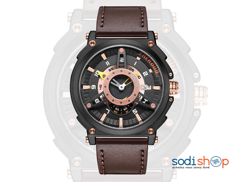 Montre FAERDUO F8272 à Quartz Bracelet en Cuir Pour Homme SODI00 - SodiShop