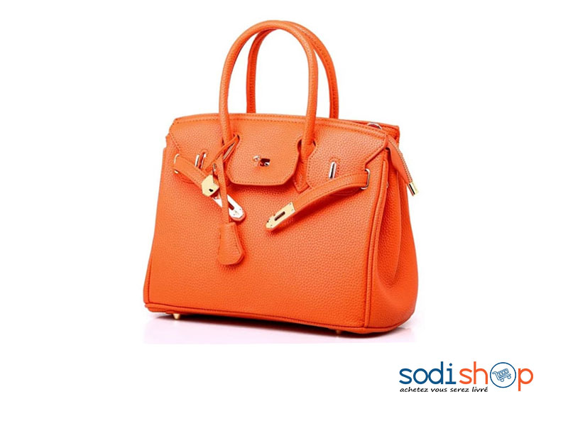Sac à Main en Simili Cuir Couleur Orange EB0001 - SodiShop