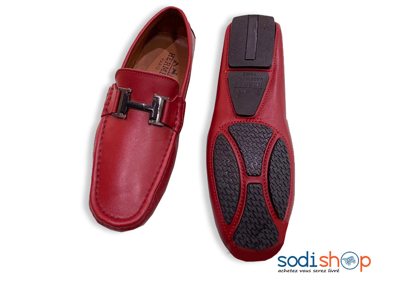 Hermès Paris Mocassin en Cuir Ultra Class - Couleur Rouge Pour Homme ...