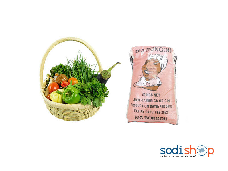 Panier Décoré - Lot de 11 Légumes + Un Sac de Riz Bongou 50Kg Kit ...