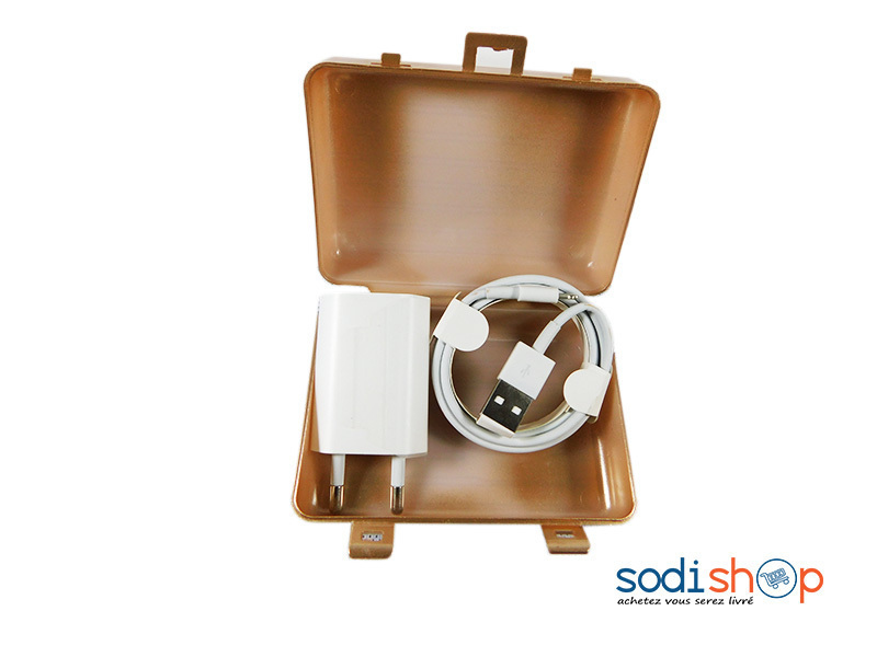 Chargeur Pour iPhone - Boite en Plastique 2en1 Câble USB + Prise ...