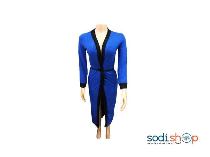 Robe Gilet Manche Longue Col Croisé Couleur Bleu MKS00133 - SodiShop