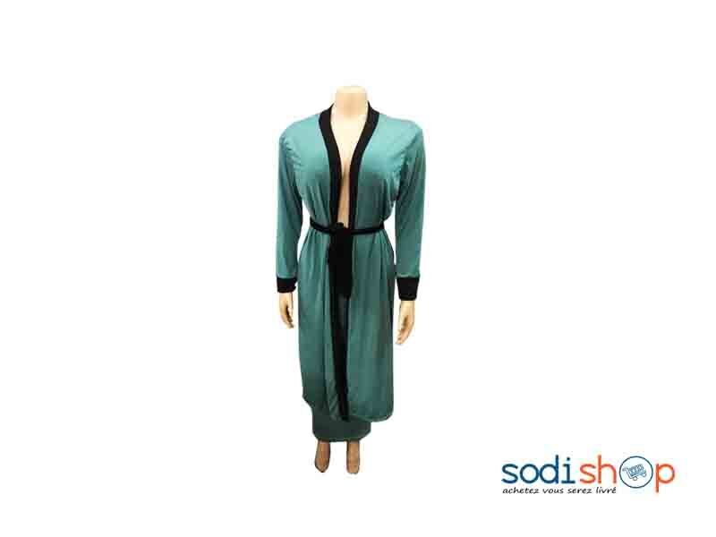 Robe Gilet Manche Longue Col Croisé Couleur Verte MKS00133 - SodiShop