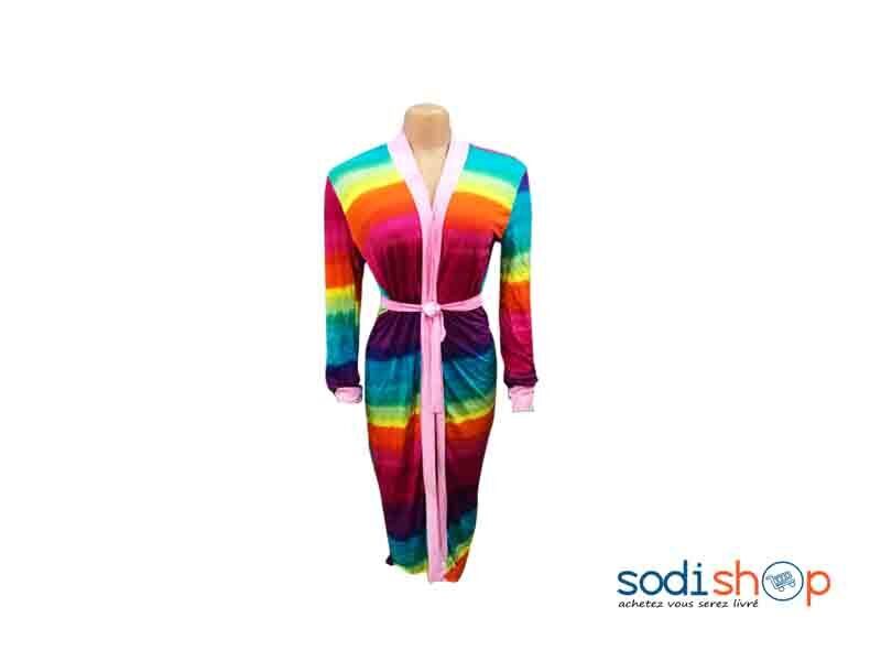 Robe Gilet Manche Longue Col Croisé Multicolore MKS00133 - SodiShop