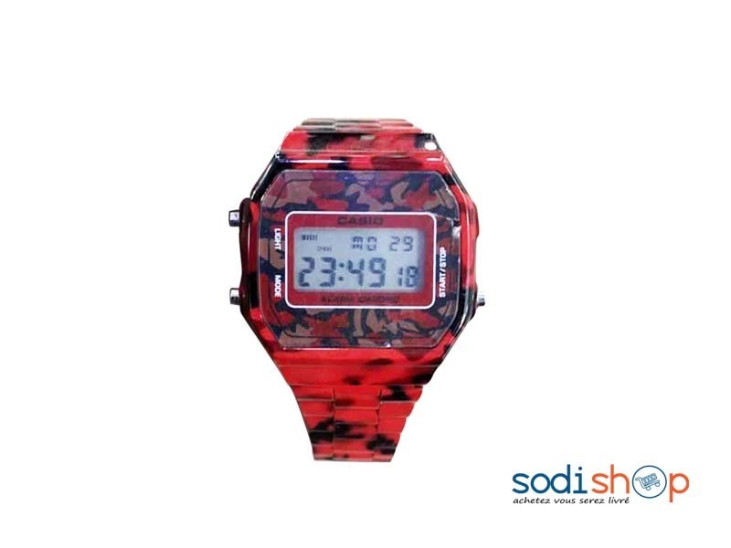 Montre Casio - Ultra Stylée Couleur Rouge Cadran Numérique Pour Homme ...
