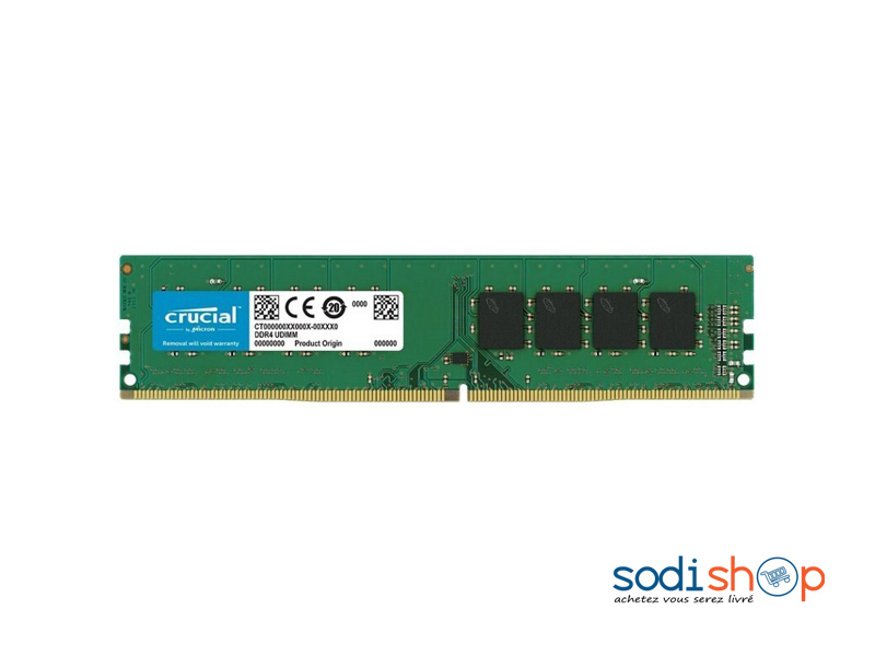 Ram 8Go DDR4 2400 Speed - Marque Crucial Barrettte de Mémoire Vive Pour ...