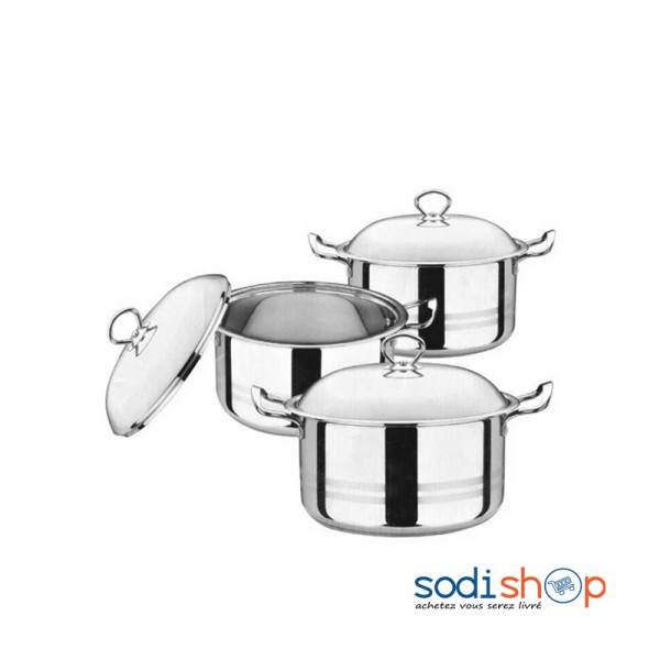 Ensemble Casseroles 3 Pièces en Inox - Cookware Set STNIITHANZ ST-8936 ...