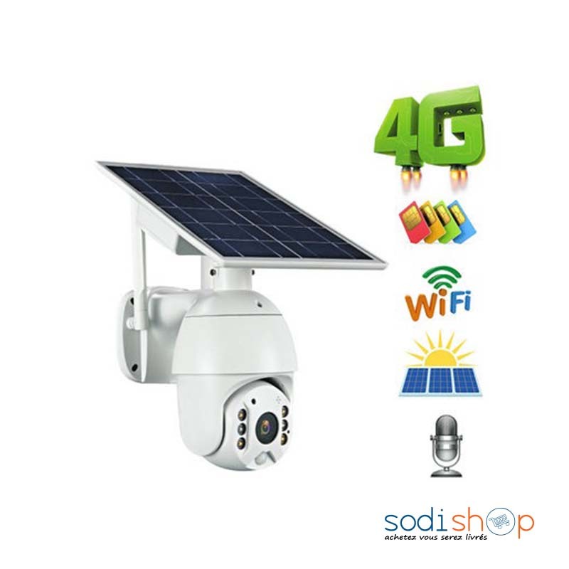Caméra de Surveillance IP Solaire 2MP Avec Carte SIM Wifi 4G DUB0101 ...