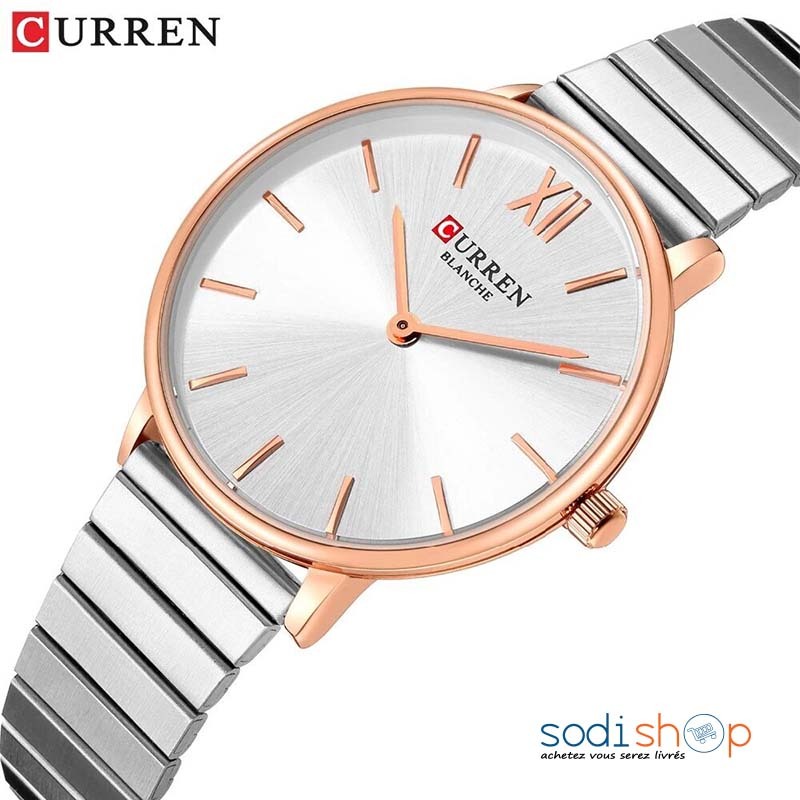 Montre Curren Blanche 9040 Pour Femme - Cadran Analogique Style Luxueux ...