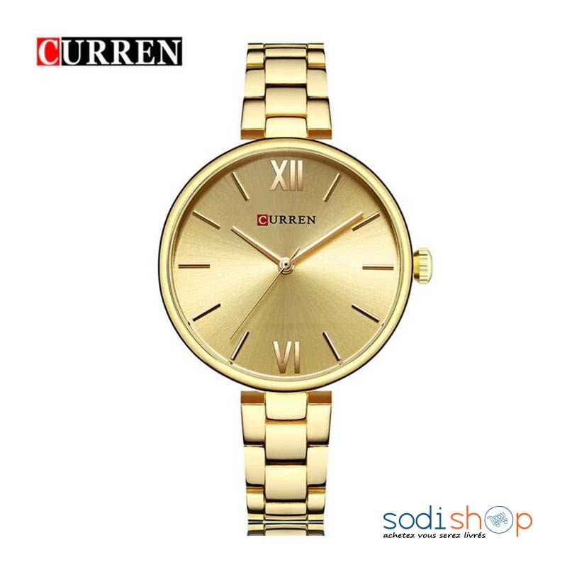 Montre Curren Blanche 9017 - Accessoire de Luxe Doré Pour Femme ...