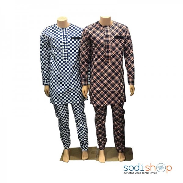 Vêtement Pour Homme Tissu Elegant - Boubou 2 Pièces Couleur Assorti ...