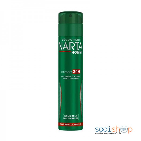 Narta Fraîcheur Classique Déodorant Spray Homme - efficacité 24h 200ml ...