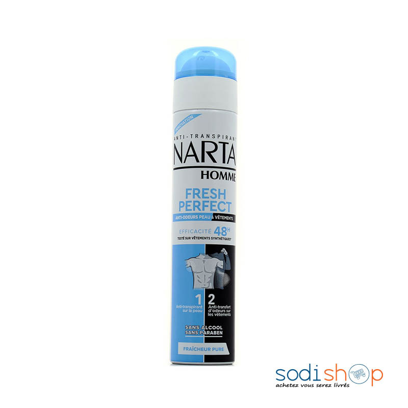 NARTA HOMME DÉODORANT SPRAY 48H FRESH PERFECT FRAÎCHEUR PURE, 200ML ...