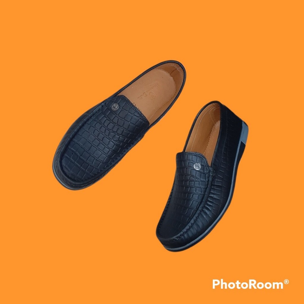 Chaussures Pour Homme Très Elégant Mocassin En Cuir Texturé Couleur Noir Sodishop