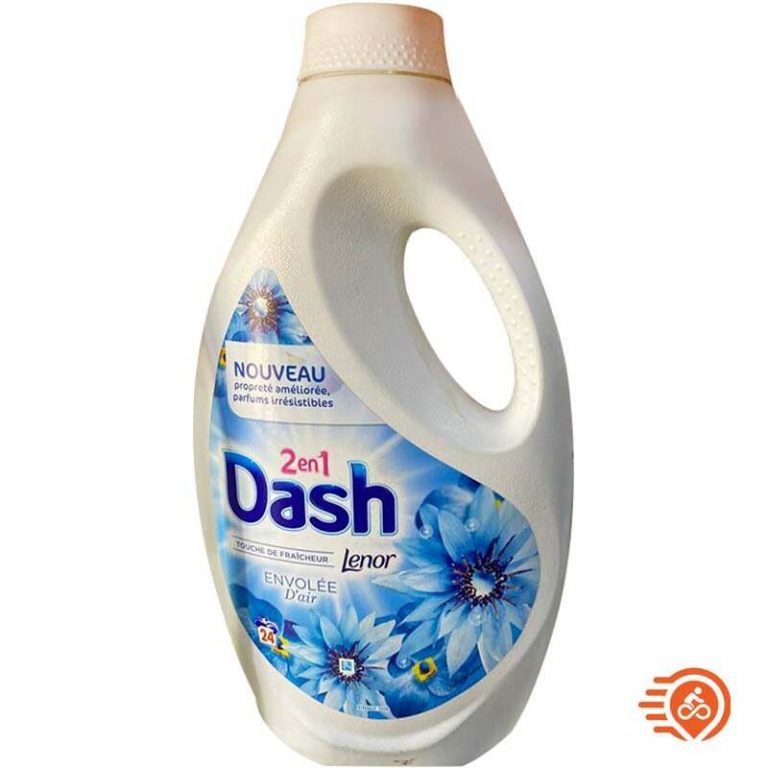 Dash 2en1 Lessive Envolée d’Air Fraicheur Lenor - Savon Liquide 24 ...