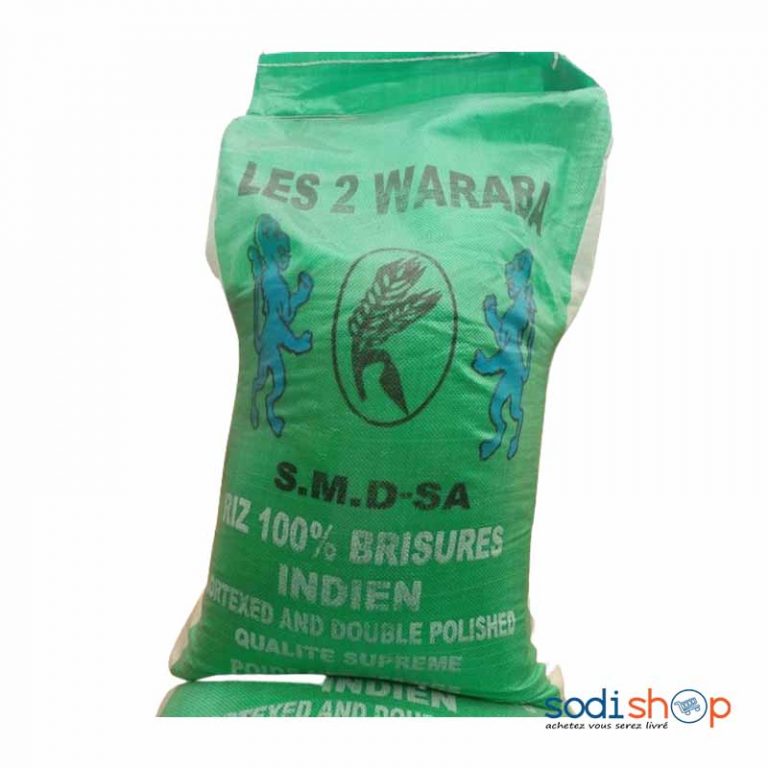 Riz Brisure Poli et Trié - Les 2 Waraba 50 Kg SF00181 - SodiShop