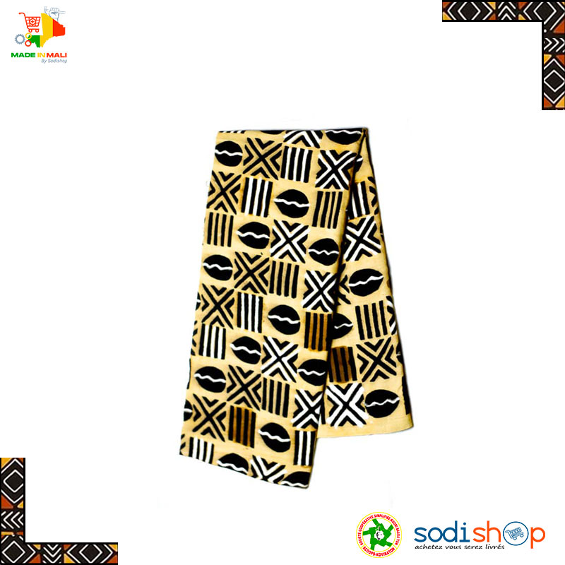 Bogolan Made in Mali 100% Authentique en Coton Naturel - 1 Mètre Jaune ...