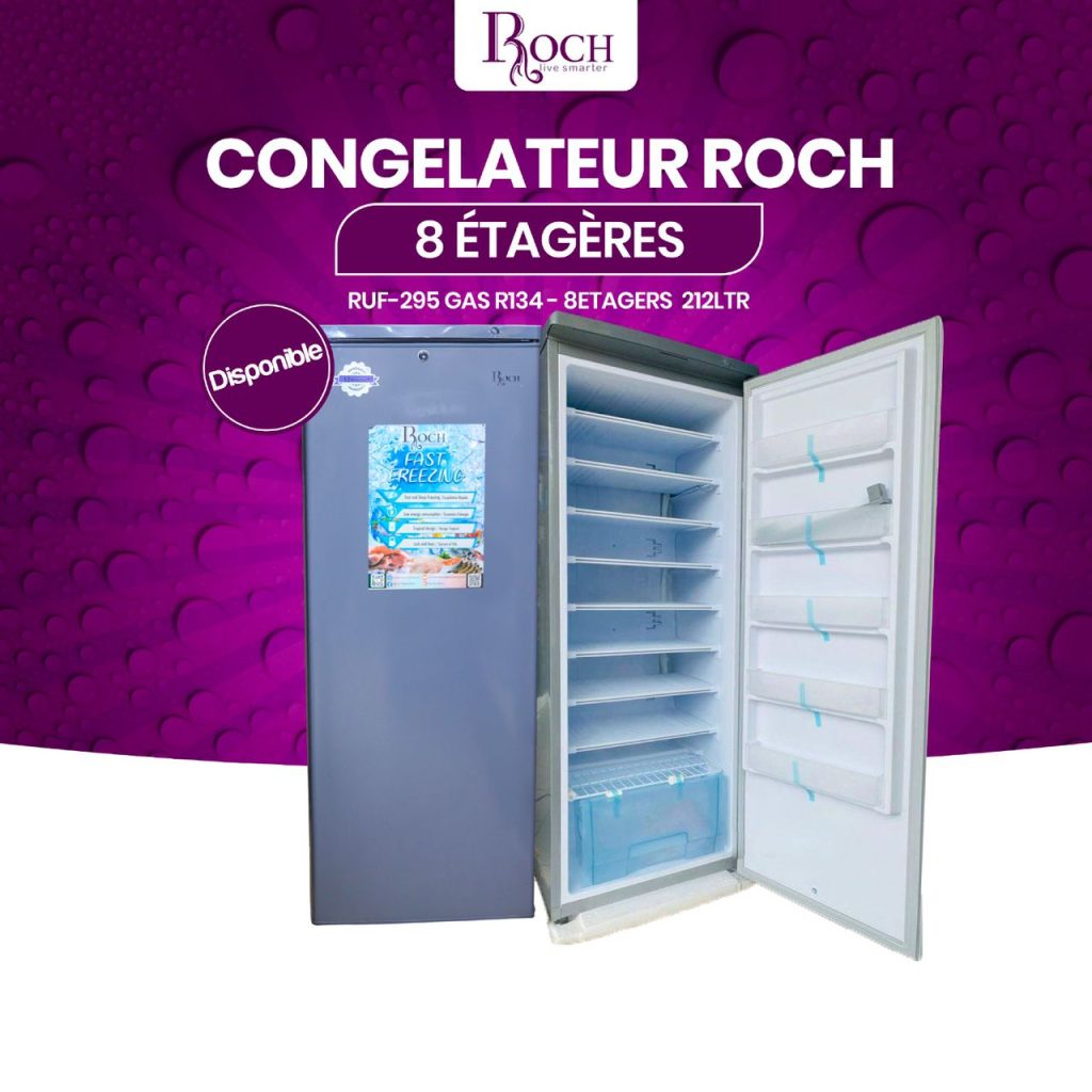 Congélateur Vertical 8 Tiroirs Aluminium ROCH RUF-295-G SHA0027 - SodiShop
